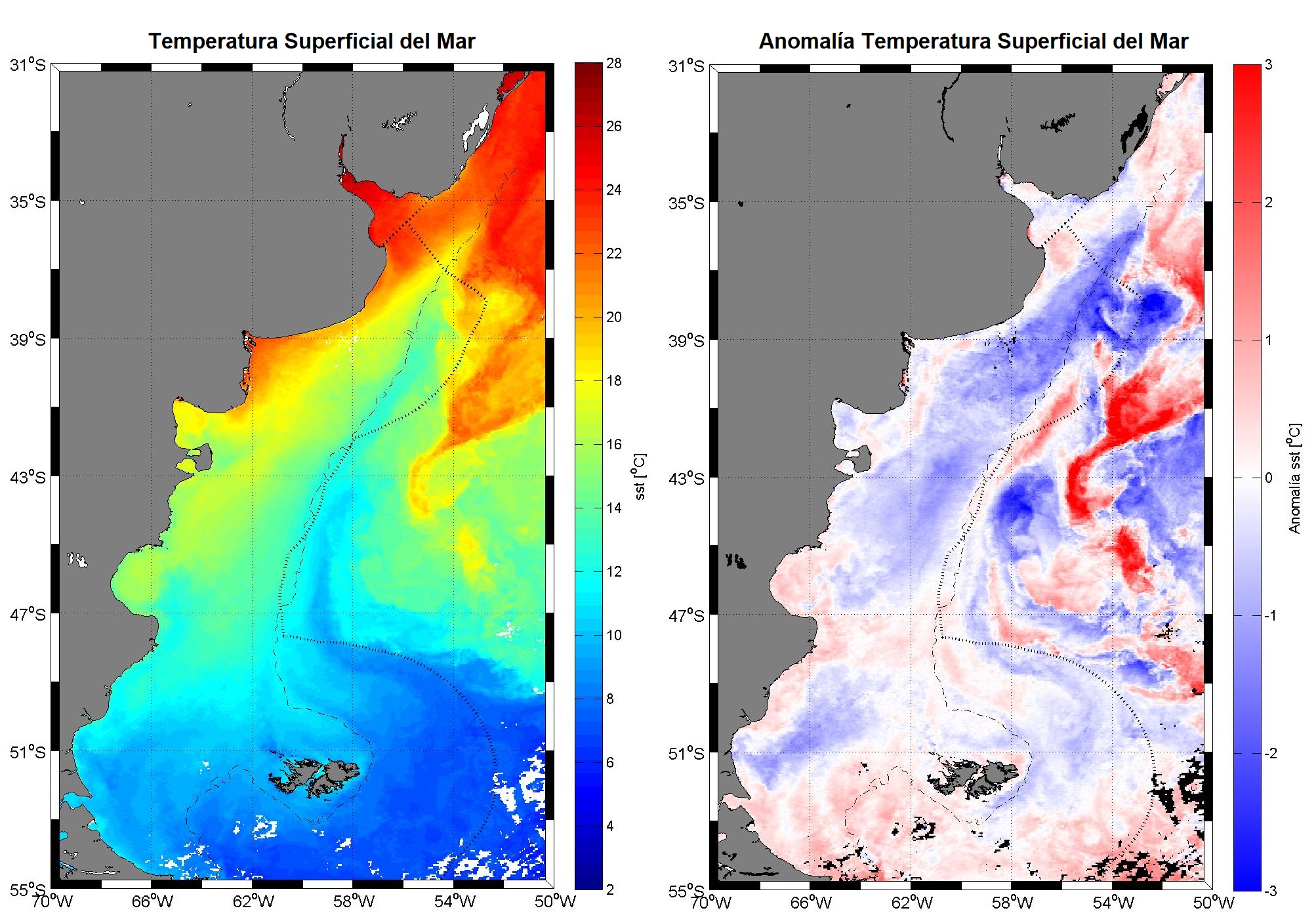 Temperatura superficial del mar - Enero de 2020 a partir de imágenes satelitales | Argentina.gob.ar
