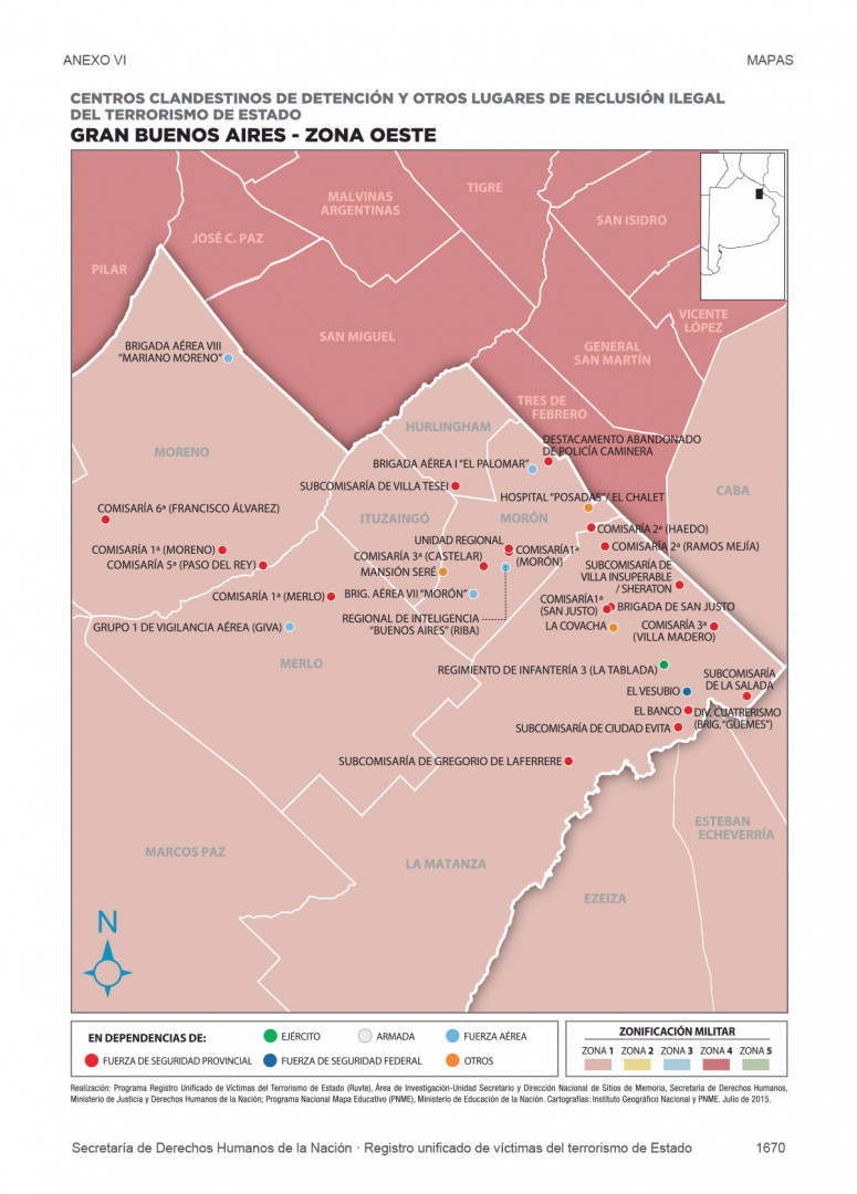 Mapas de centros clandestinos de detención (CCD) y hechos represivos ...